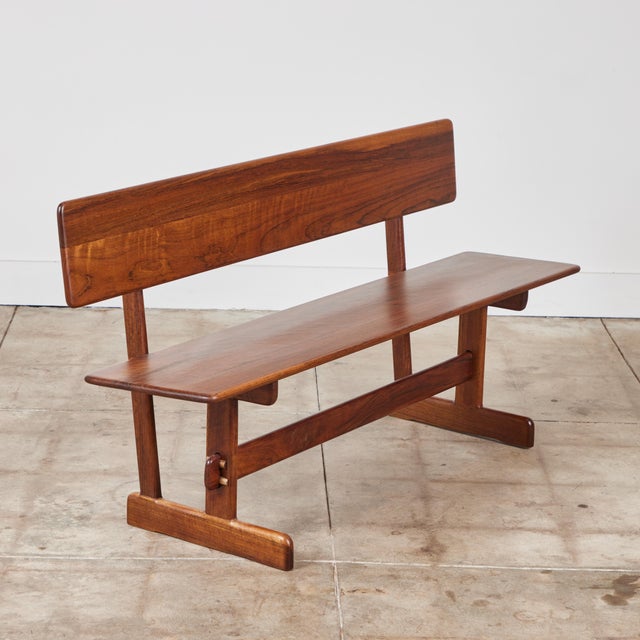 Gerald McCabe Shedua Trestle Bench | Chairish