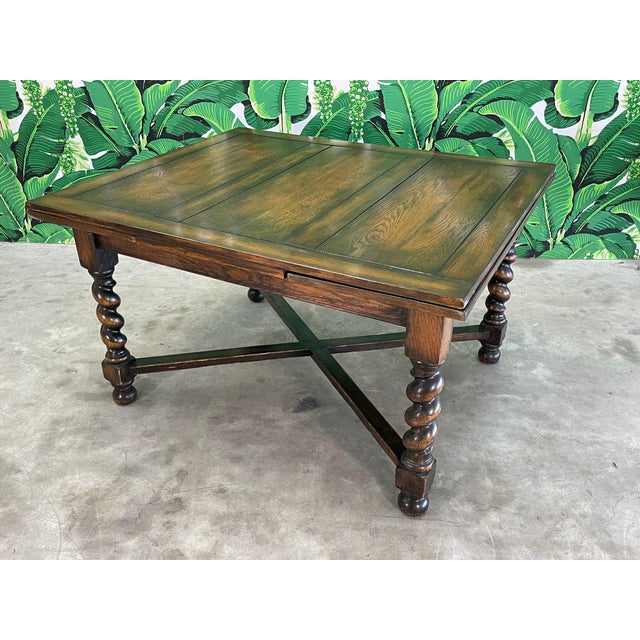 Spanish Colonial Heavy Carved Wood Dining Table | Chairish
