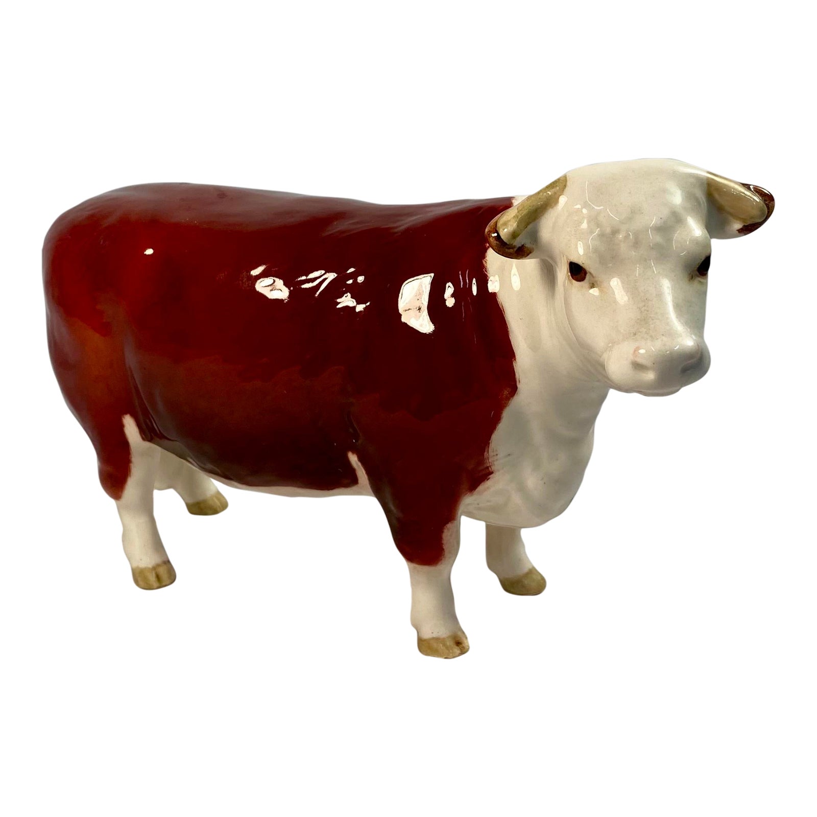Vintage, Beswick, Hereford Cow Figurine | Chairish