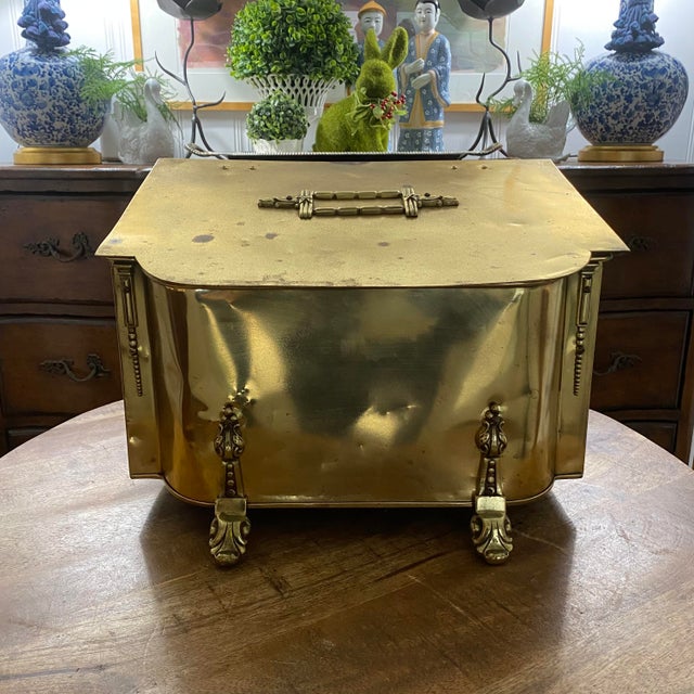 Mid 20th Century Vintage Brass Tinder Box With Scrolled Feet and ...