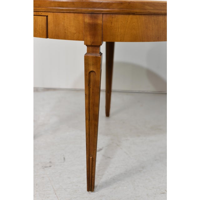 Mid Century Walnut Round Sunburst Veneer Side Table by Baker Furniture ...