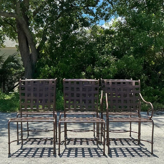 Vintage Regency Brown Jordan Florentine Cast Aluminum Dining Table 6 Chairs Chairish