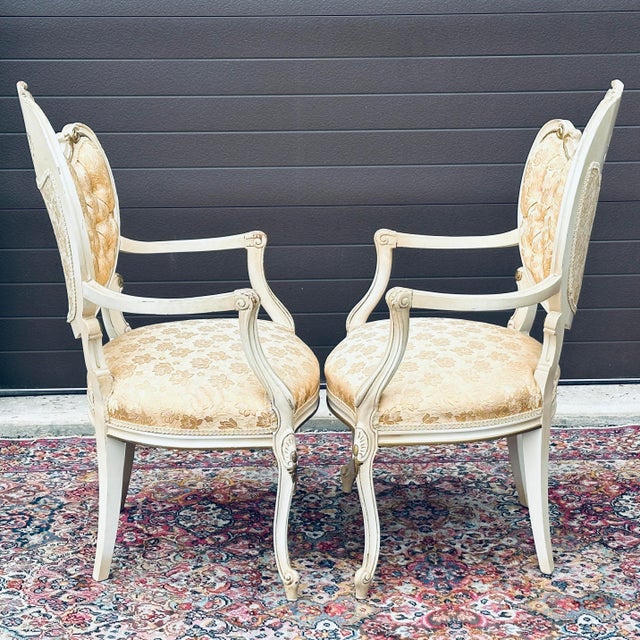 French Rococo Louis XV Style Asymmetrical Fauteil Arm Chairs - a Pair ...