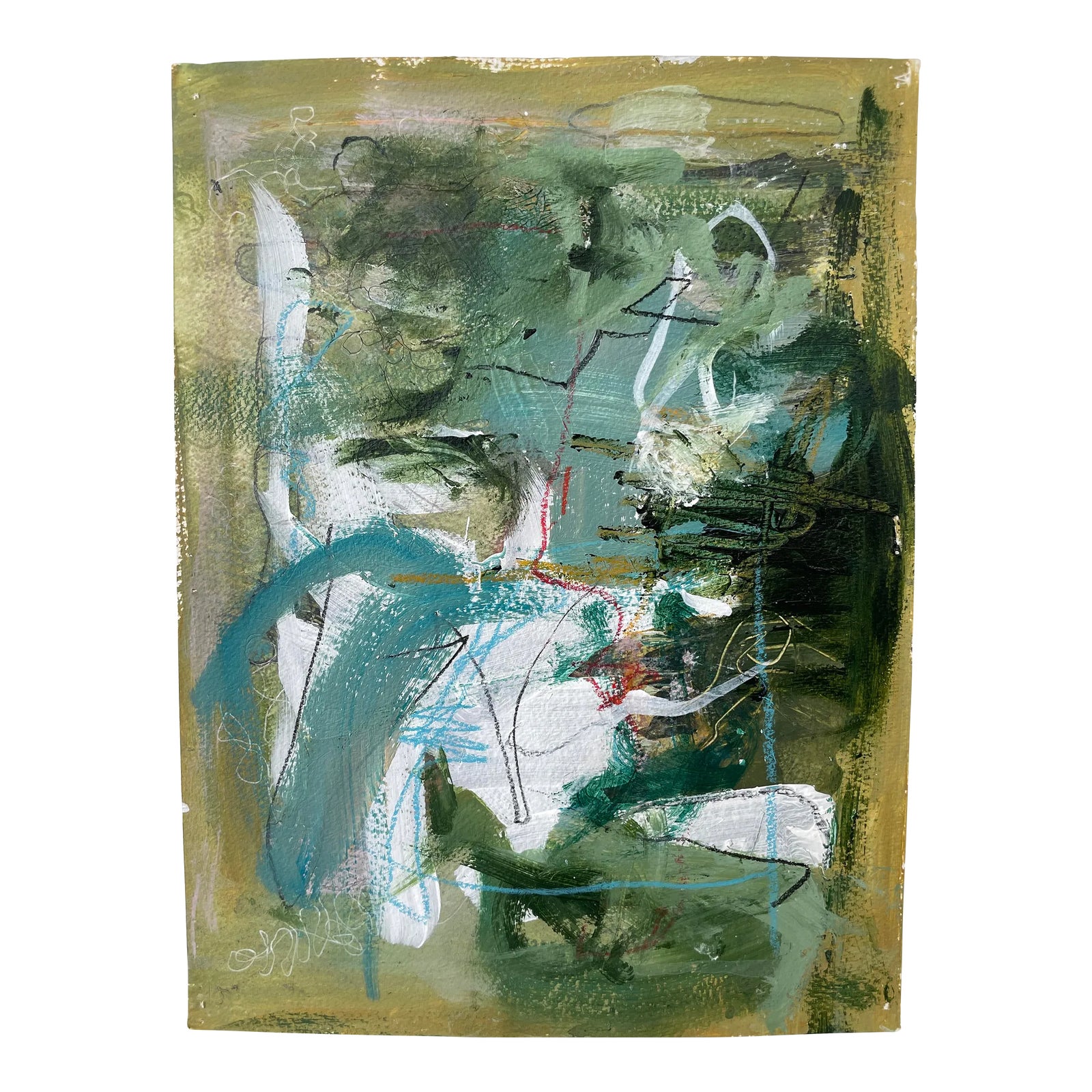 Abstract Small Work on Paper Acrylic Painting Untitled #11 by Stephanie ...