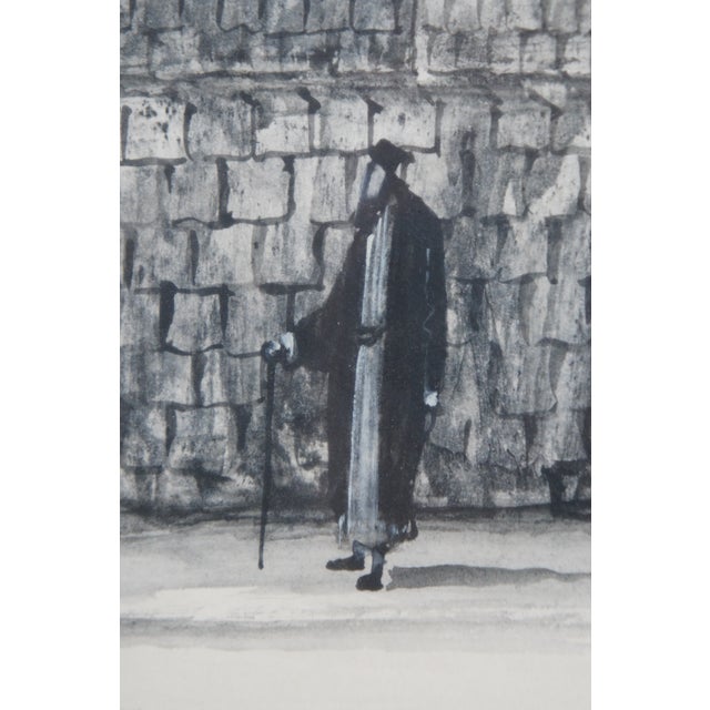 1966 Simon Rosen Israeli Judaica Jerusalem Cityscape Watercolor ...