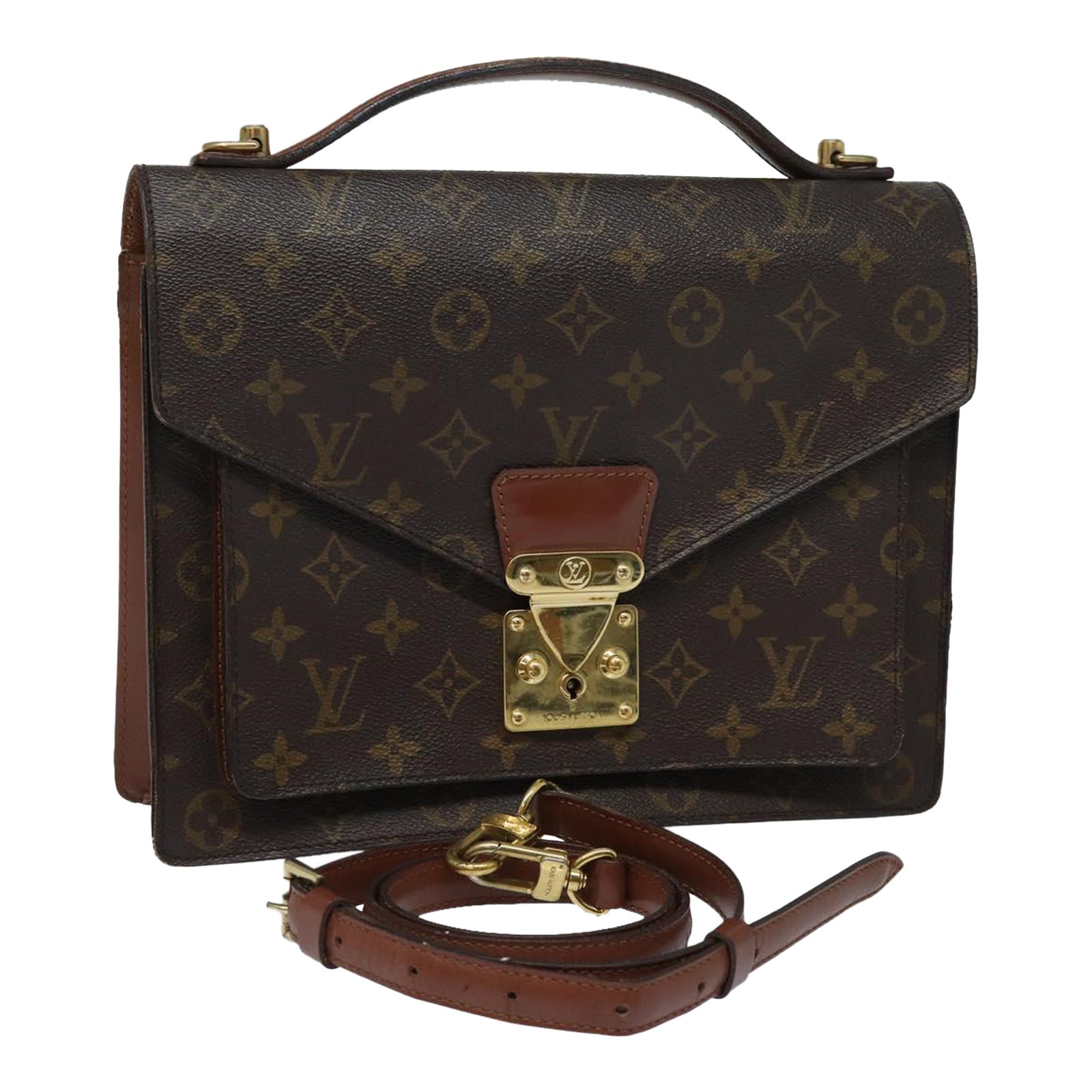 Louis Vuitton Monogram Monceau 28 Hand Bag 2Way M51185 Lv Auth 77557 ...