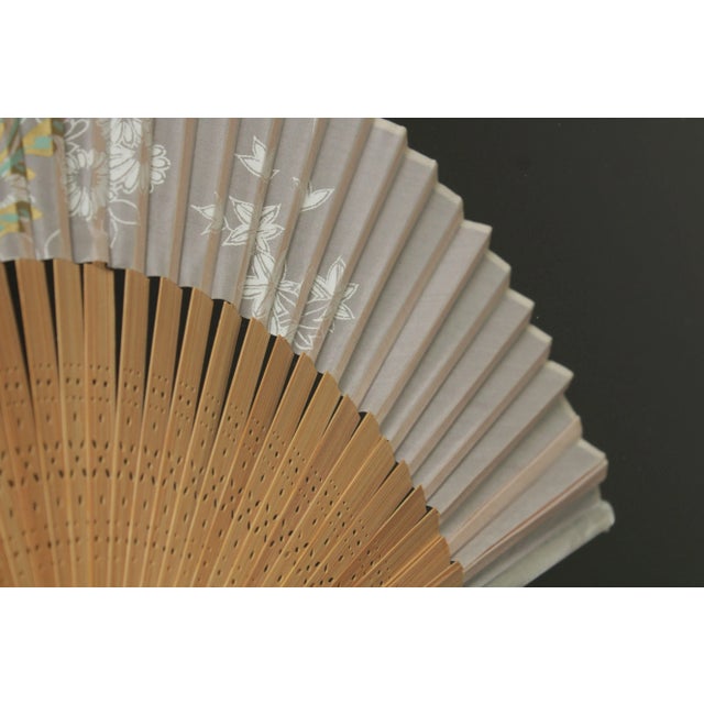 Faux Bamboo Framed Vintage Japanese Fan | Chairish