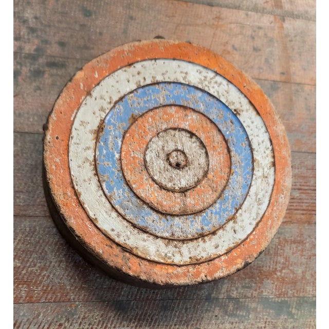 19th Century Rustic Farmhouse Pop Folk Art Red White and Blue Bullseye ...