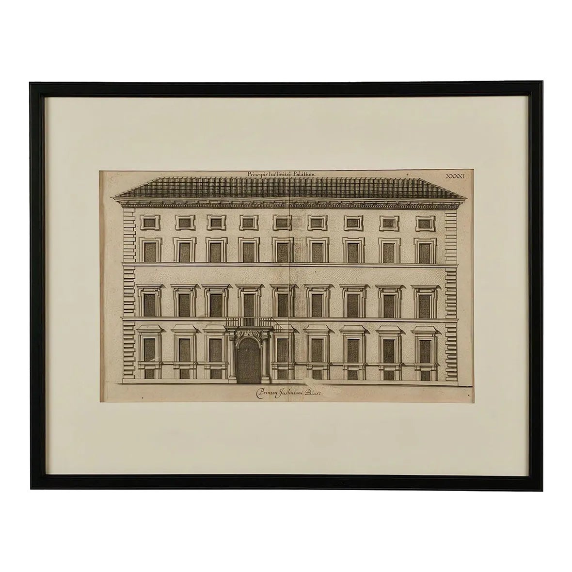 German Engraving, "Palace of the Emperor Justinian", Circa 1800 | Chairish