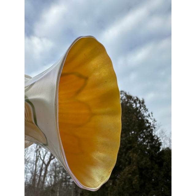 Quezal Pulled Feathers Glass Shade, Early 1900's Art Nouveau Opal ...