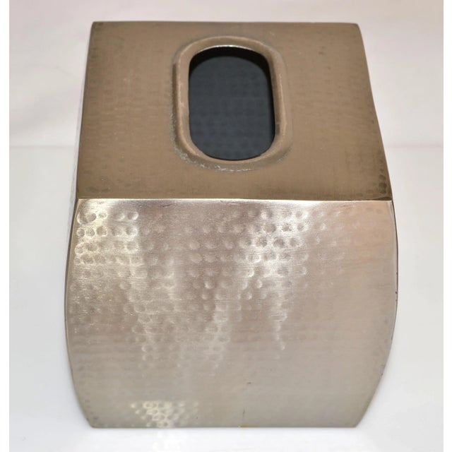 Vintage Cube Hand Hammered Stainless Steel Tissue Boutique Box Cover ...