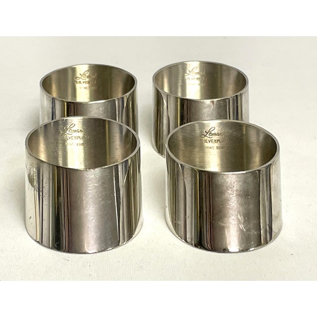 Vintage Leonard Silver Plated Napkin Rings - Set of 4 | Chairish