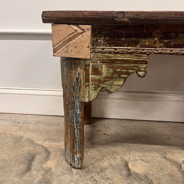 Indian Bench Made From Antique Architectural Elements | Chairish