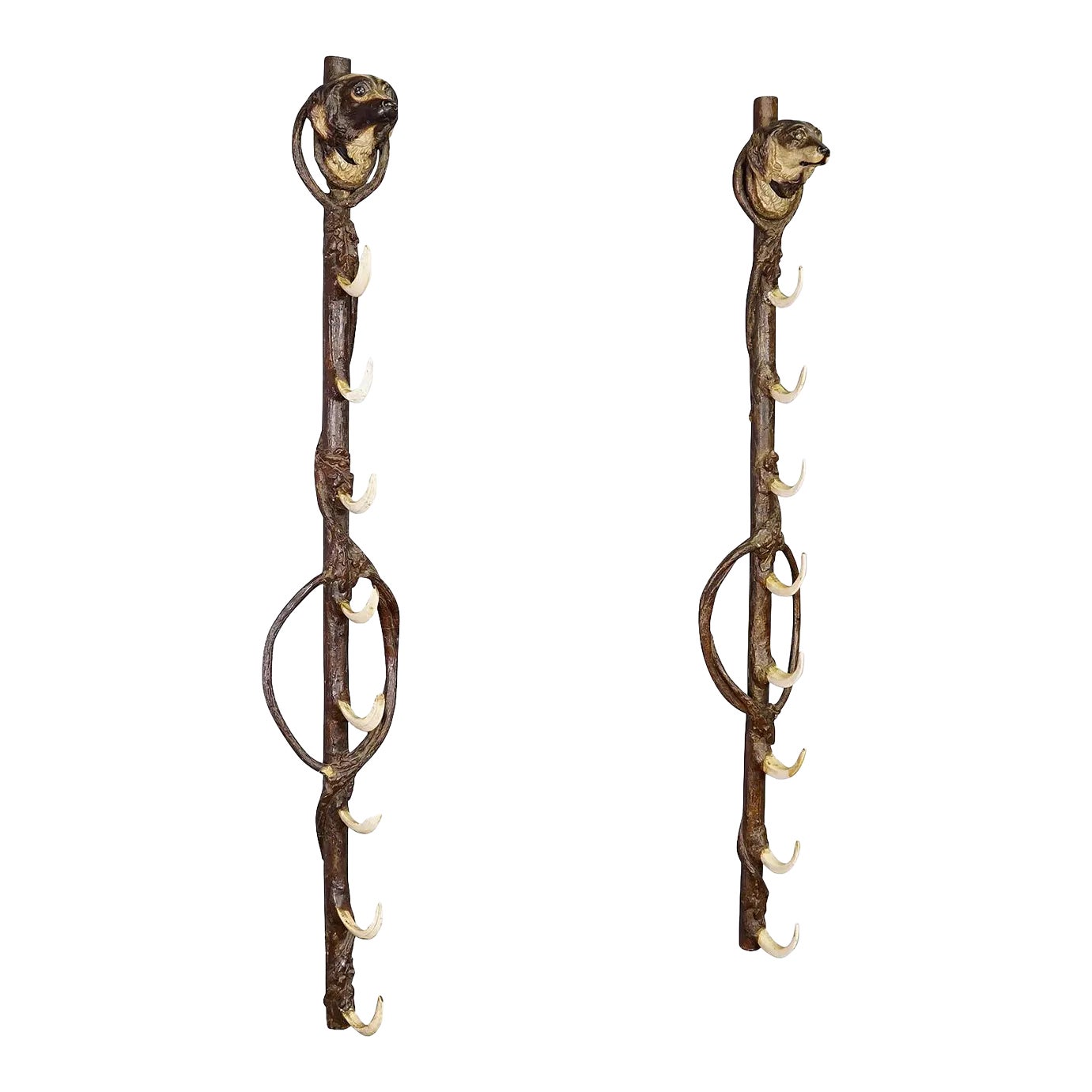 A Pair Antique Black Forest Gun Holders, Austria Late 19th Century ...