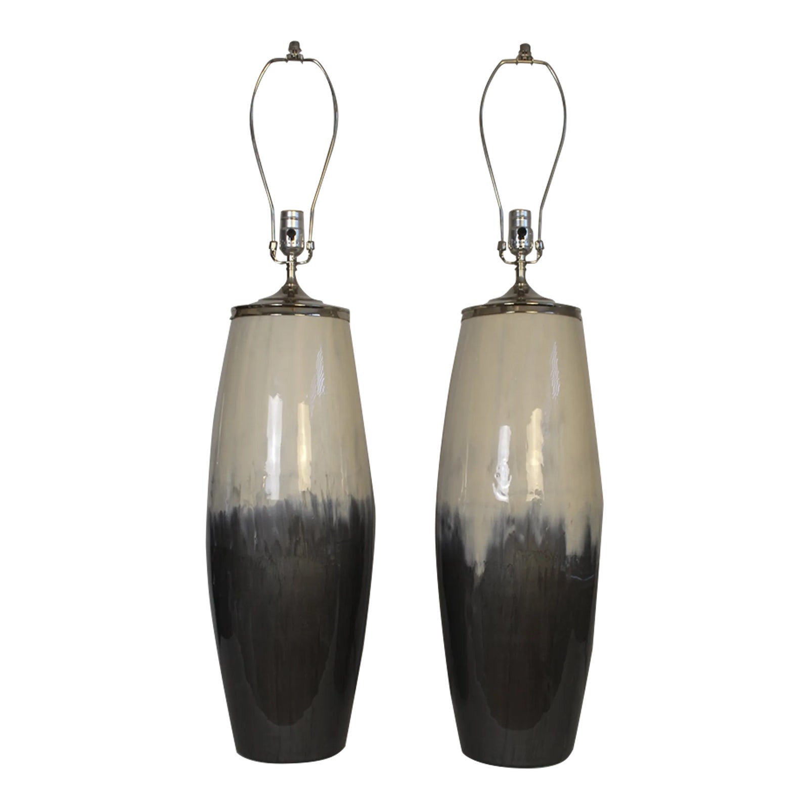 Mid 20th Century Reverse Painted Lamps - a Pair | Chairish