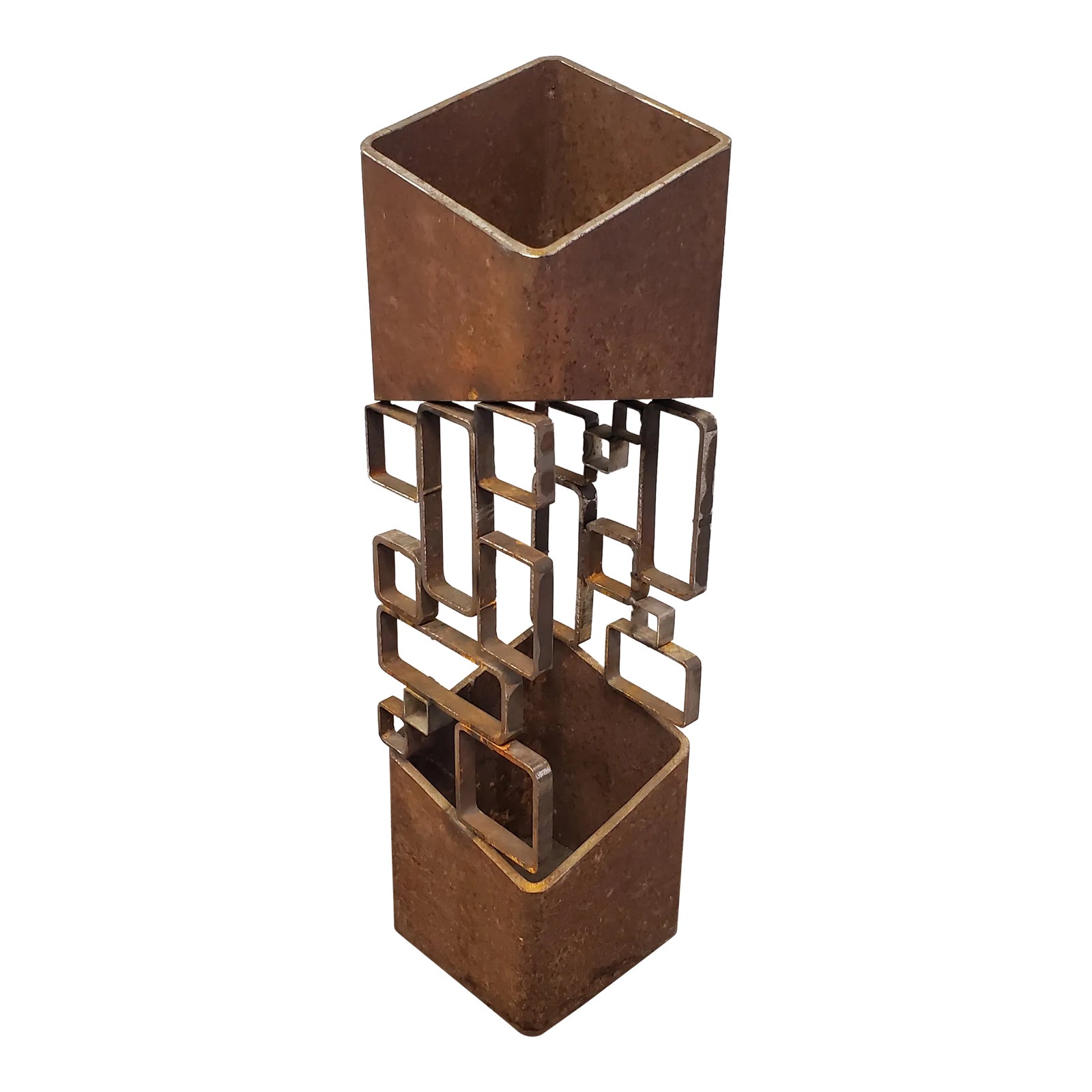 Mid 20th Century Artisan Made Brutalist Steel Sculpture Plant Stand ...