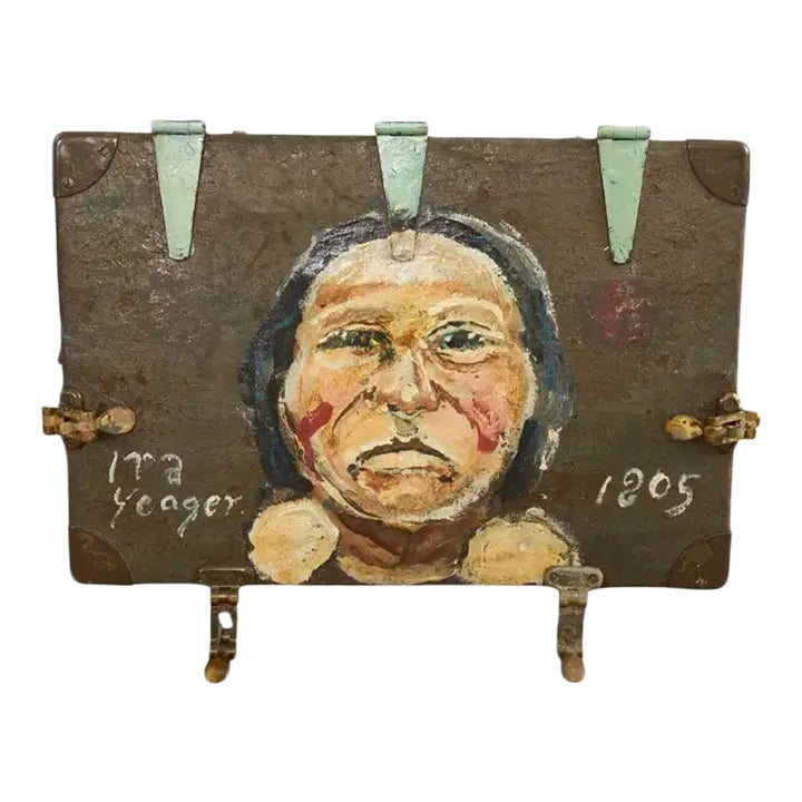 Ww1 Era Military Trunk Painted by Artist Ira Yeager | Chairish