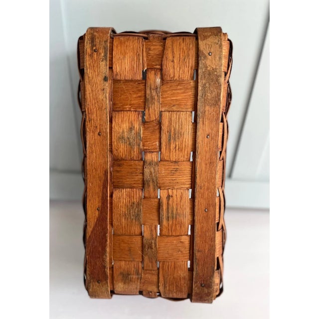 Antique Splint Gathering Basket With Handles | Chairish