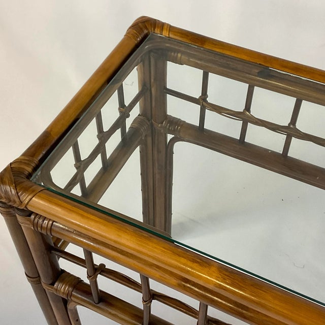 Vintage 1970s Boho Chic Bamboo Console Table | Chairish