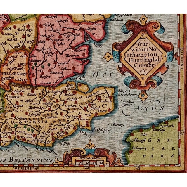 Gerard Mercator Southeastern England: A 17th Century Hand-Colored Map ...