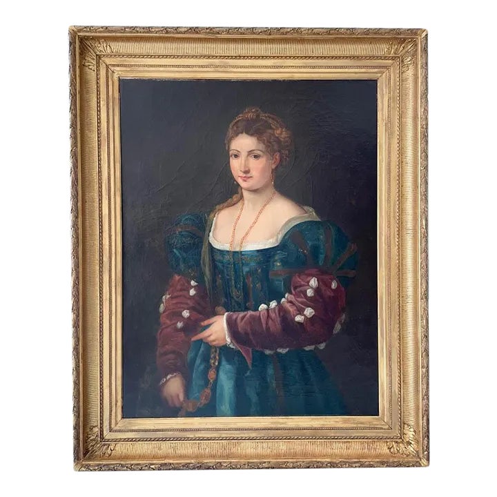 19th Century Italian Painting After Titian "La Bella" | Chairish