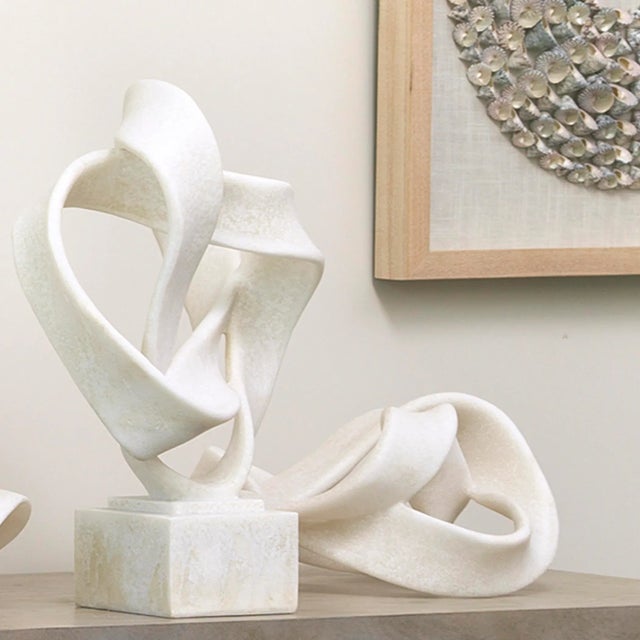 Intertwined Object on Stand in White | Chairish
