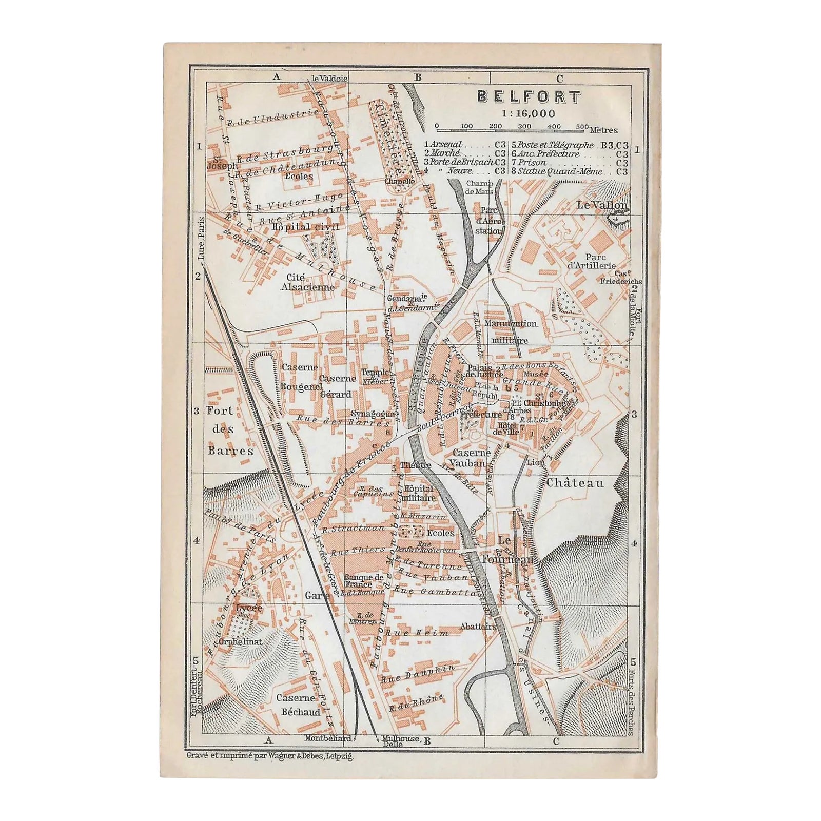 Antique Map of Belfort France | Chairish