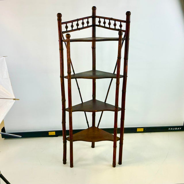 1940s Vintage Coastal British Colonial Stick & Ball Bamboo Corner ...