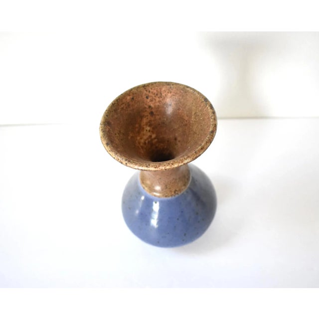 Art Pottery Blue Earthenware Vase | Chairish