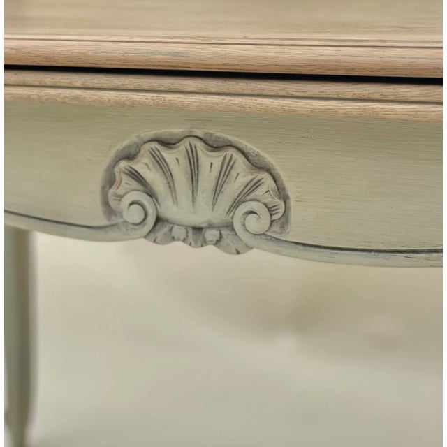 French Draw Leaf Dining Table Parquet Top Circa 1900, Painted Base ...