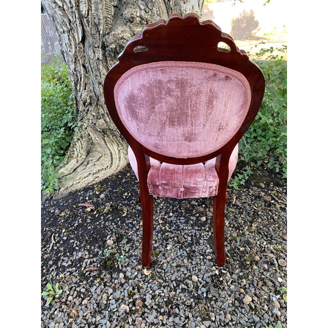 1960s Vintage Button Tufted Vanity or Boudro Side Chair | Chairish