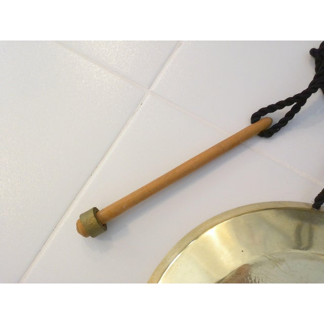 Vintage Chinese Brass Dragon Gong W/Mallet | Chairish
