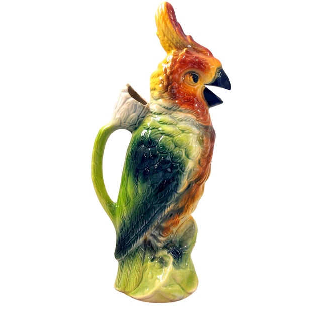 Early 20th Century French Majolica Cockatoo or Parrot Pitcher by St ...