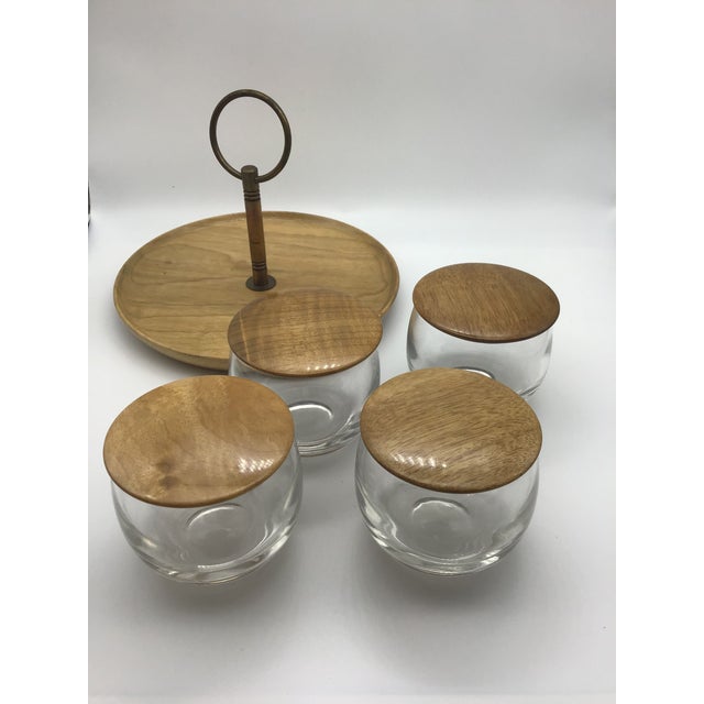 MCM Condiment Set Mid Century Modern 5 Piece Condiment Set Myrtlewood ...