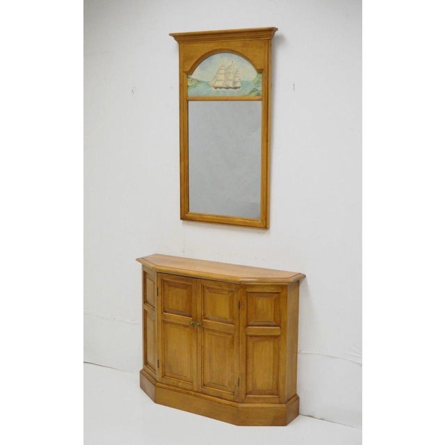 Conant Ball Maple Wood Hall Console Table Cabinet and Wall Mirror ...