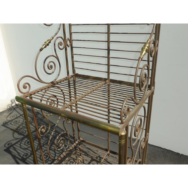 Vintage French Country Style Wrought Iron And Brass Three Tier Bakers Rack Chairish