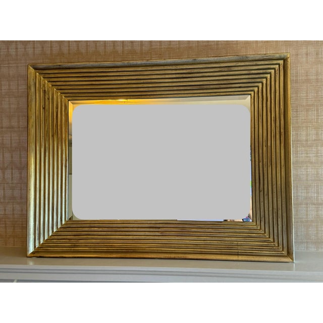 Contemporary Modern Wall Mantle Gold Mirror | Chairish