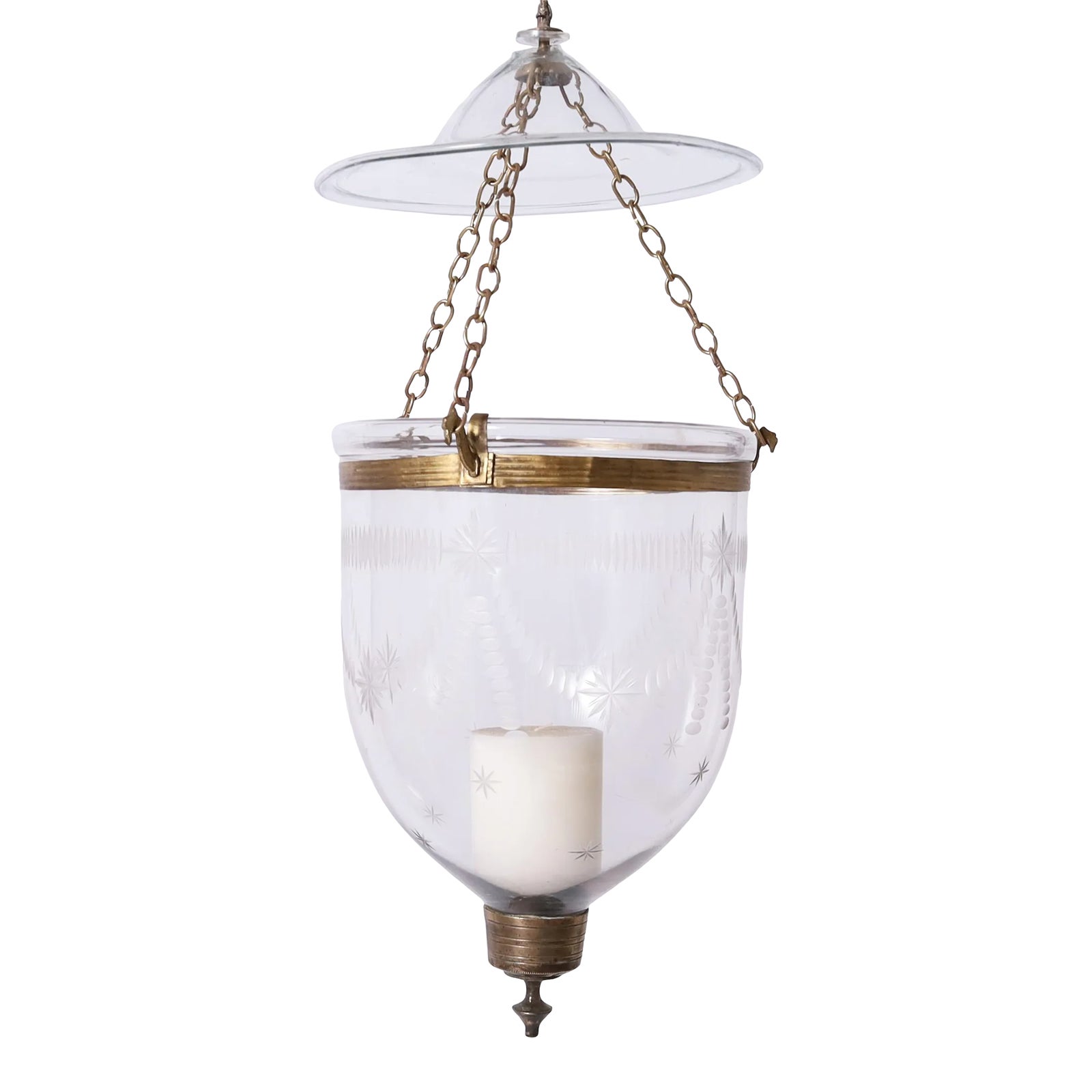 Antique Smoke Bell Light Fixture | Chairish