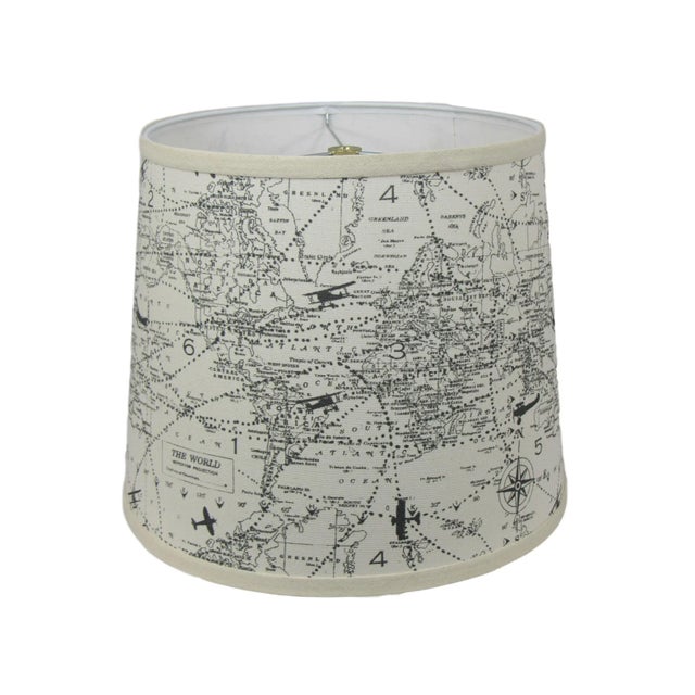 12" World Map Drum Lamp Shade | Chairish