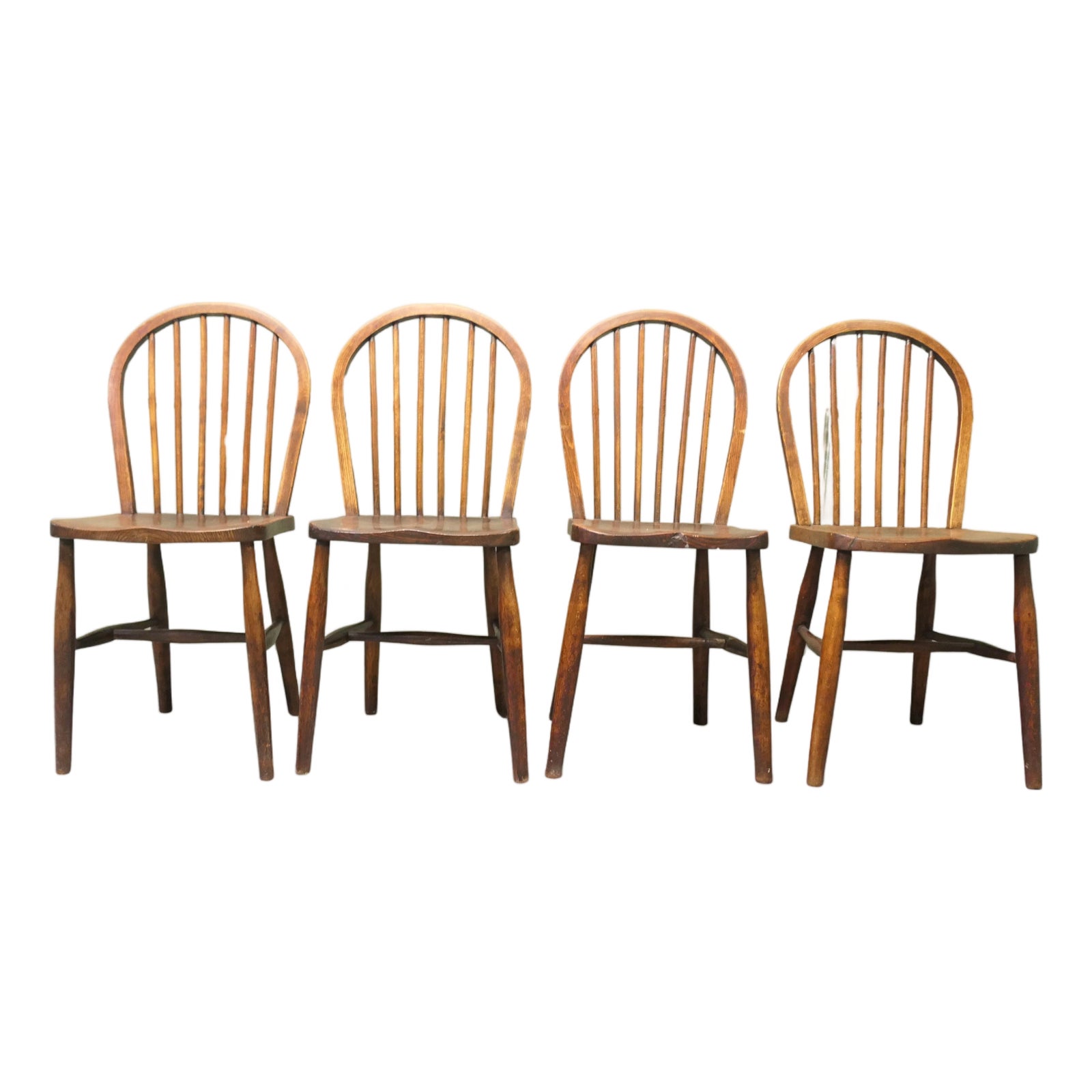 Vintage Windsor Dining Chairs in Beech and Elm, 1920, Set of 4 | Chairish