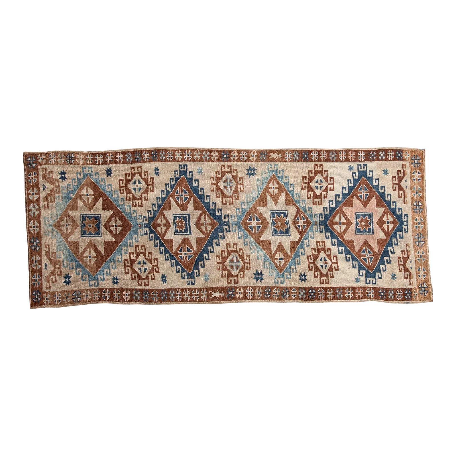 Vintage Distressed Kars Rug Runner - 3'8" X 9'4" | Chairish