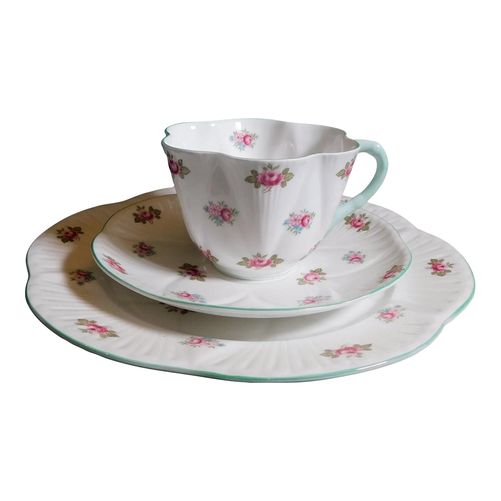 1950s Shelley Three Piece Luncheon Set in Rosebud- 3 Pieces | Chairish