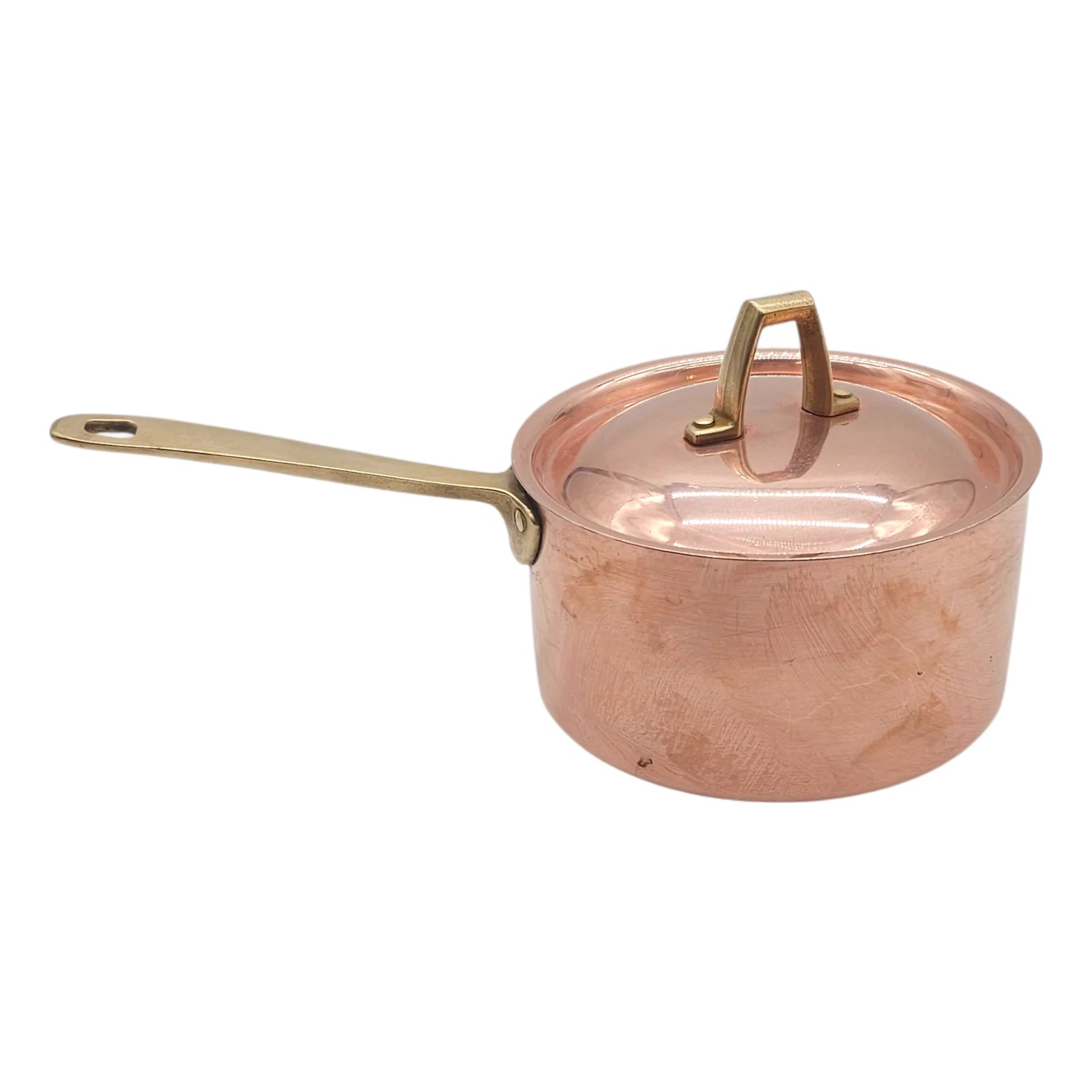 Vintage Paul Revere 1801 Copper Saucepan With Brass Handle and Domed ...