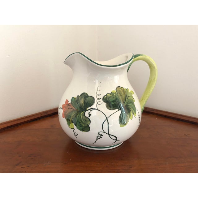 1990s Italian Hand-Painted Ceramic Pitcher | Chairish
