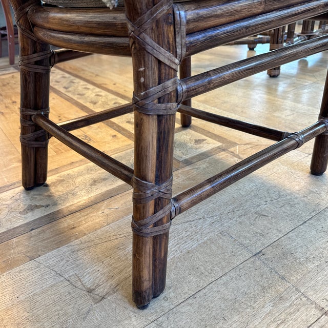 McGuire Leather Wrap Bamboo Dining Chairs, Set of Six | Chairish