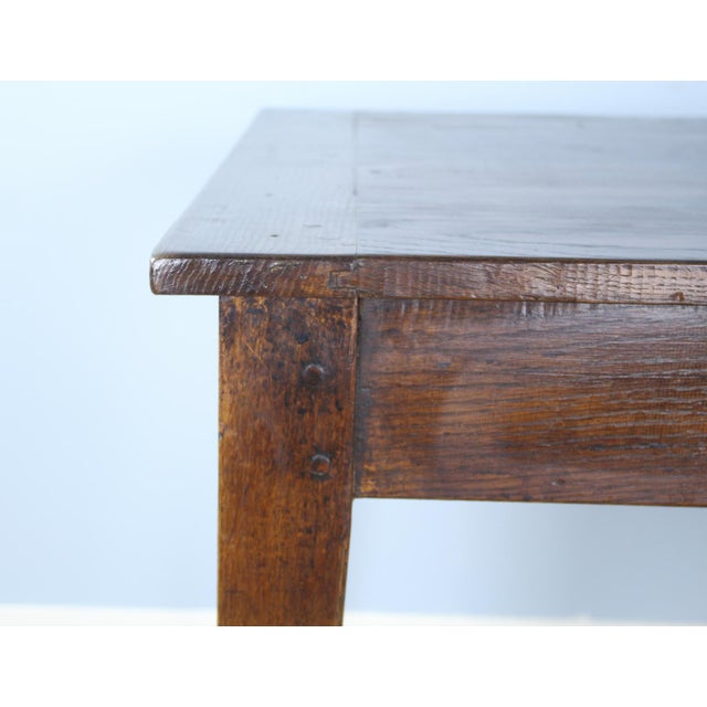 Antique Chestnut Farm Table with Breadboard Ends | Chairish