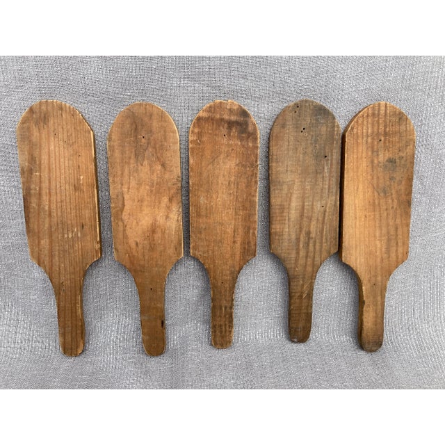 Early 20th Century Antique Wooden Auction Paddles Set of 5 | Chairish