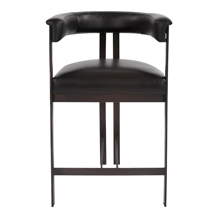 Carson Leather Counter Stools | Chairish