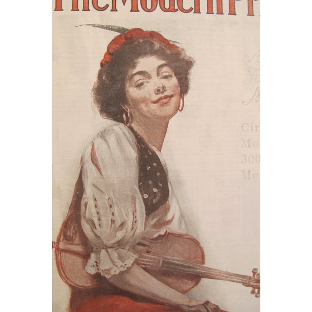 1911 Original American Poster, Female Gypsy Violin Player | Chairish