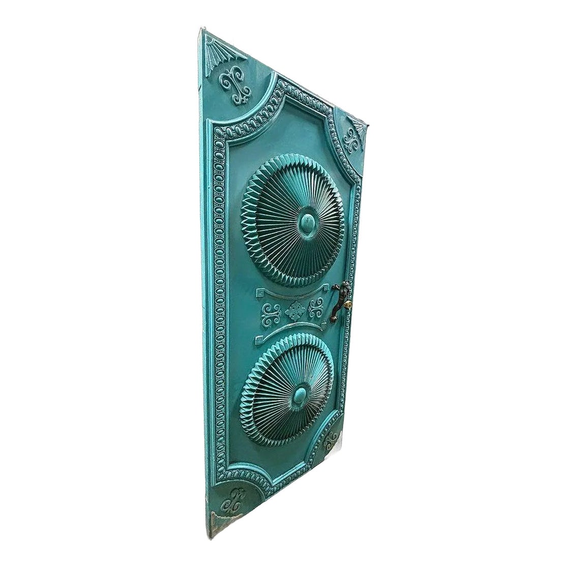 Mid-Century Hollywood Regency Grand Turquoise Door With Custom Handles ...
